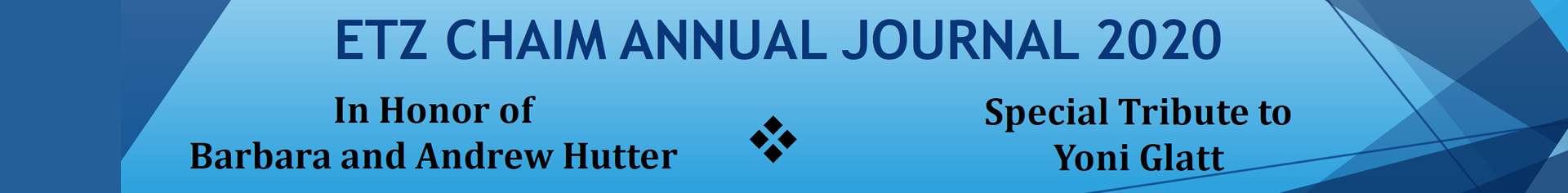 Etz Chaim Annual Journal 2020